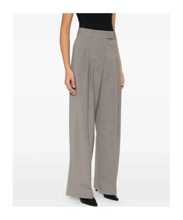 BY MALENE BIRGER Cymbaria High-waist Wide-leg Trousers - Gray