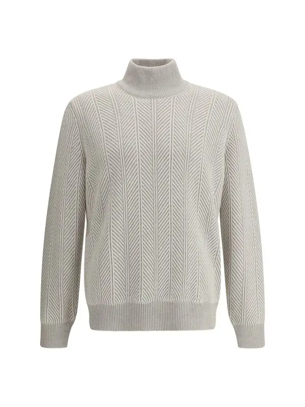 Brunello Cucinelli Turtleneck Long-sleeved Sweater - Gray