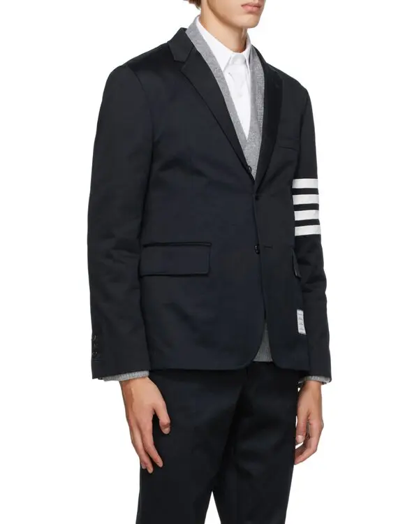 Thom Browne Single-breasted Blazer With Four-bar Stripes