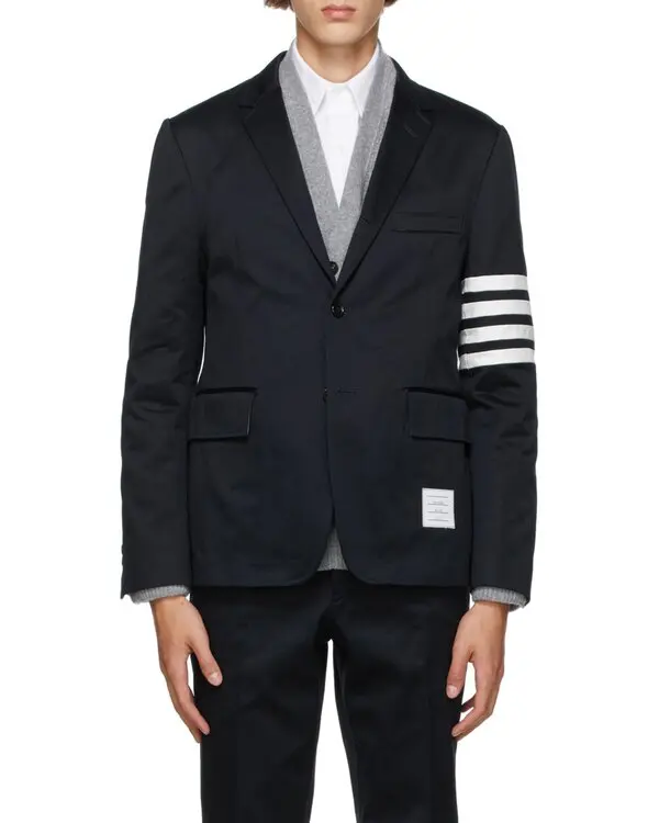 Thom Browne Single-breasted Blazer With Four-bar Stripes