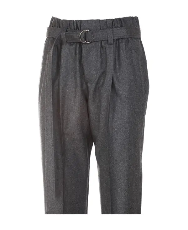 Brunello Cucinelli Pleat Detailed Belted Trousers