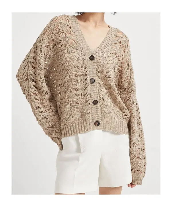 Brunello Cucinelli V-neck Buttoned Cardigan With Ribbed Edges