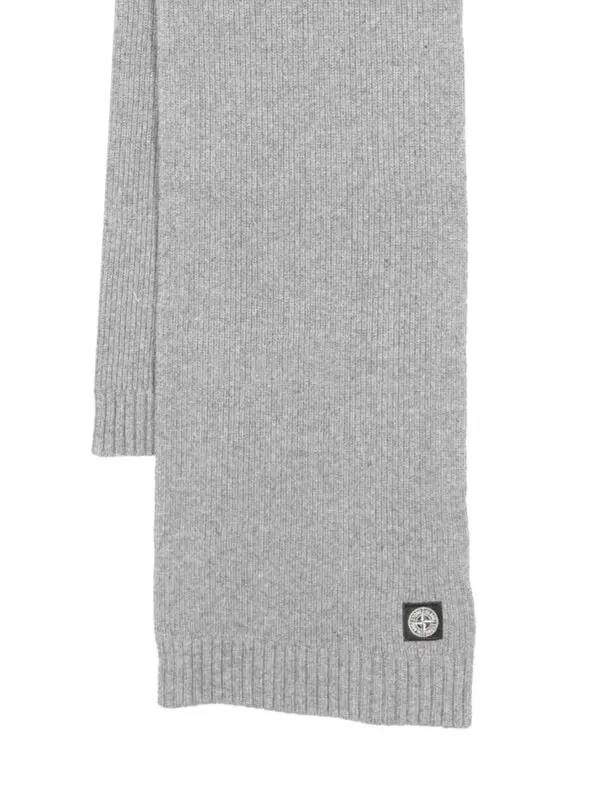 Stone Island Compass-patch Ribbed-knit Scarf