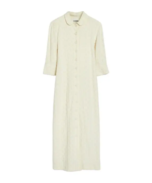 JIL SANDER Floral-embellished Buttoned Maxi Dress
