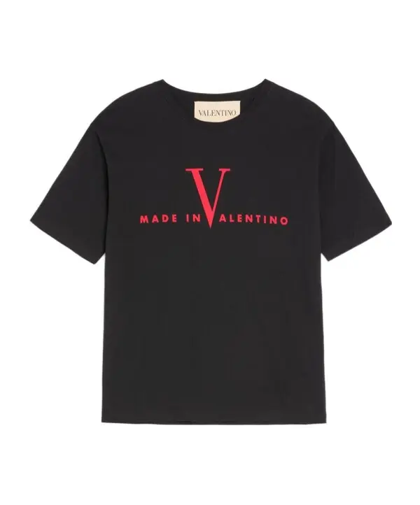 Valentino Garavani Logo Printed Crewneck T-shirt - Black