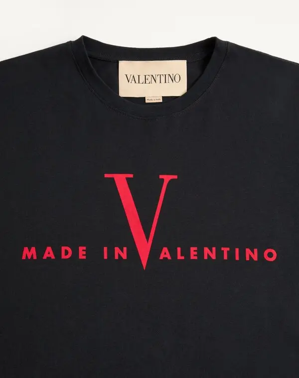 Valentino Garavani Logo Printed Crewneck T-shirt - Black