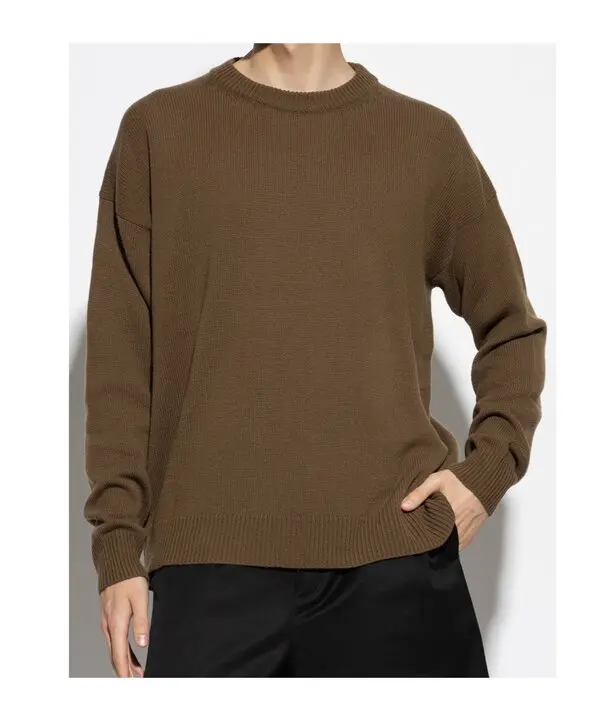 JIL SANDER Crewneck Knitted Jumper - Brown