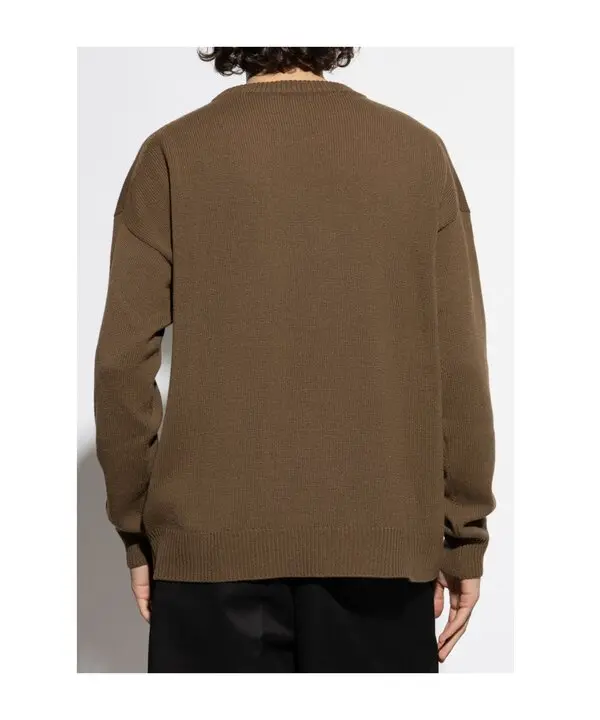 JIL SANDER Crewneck Knitted Jumper - Brown