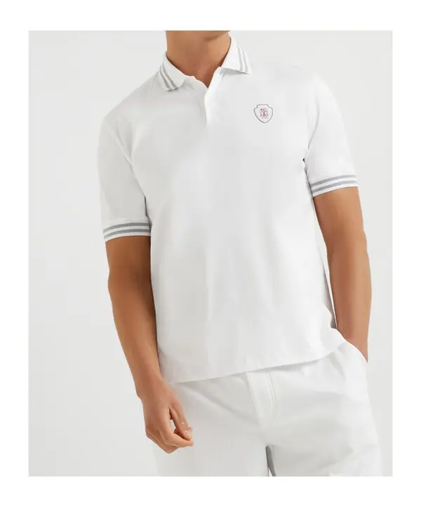 Brunello Cucinelli Logo Printed Short-sleeved Polo Shirt