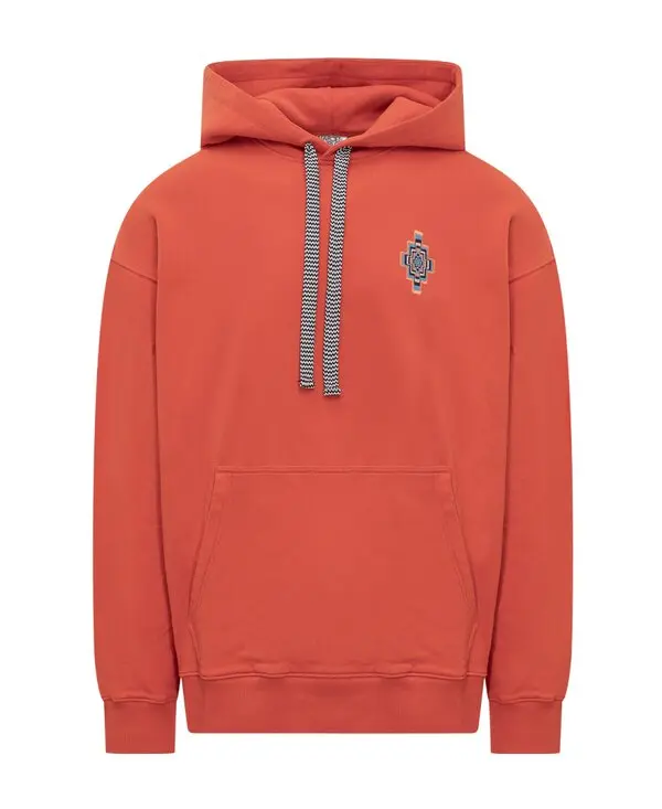 MARCELO BURLON COUNTY OF MILAN Cross Motif Embroidered Hoodie - Red