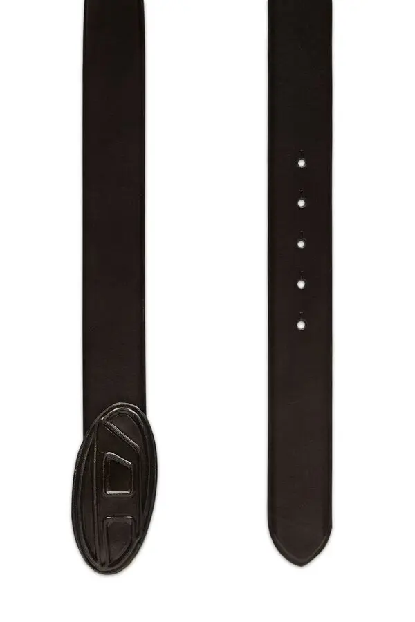 DIESEL® B-1dr Scratch Leather Belt - Dark Brown