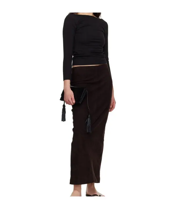 ST. AGNI Slim-fit Paneled Maxi Skirt