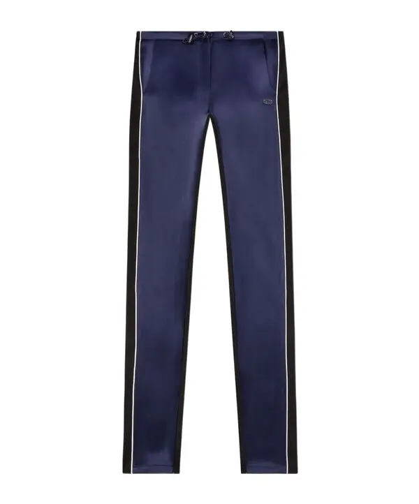 DIESEL® Knit And Satin Track Pants With Piping