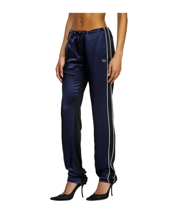 DIESEL® Knit And Satin Track Pants With Piping