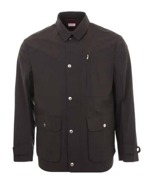 Brunello Cucinelli High-neck Long-sleeved Jacket - Brown