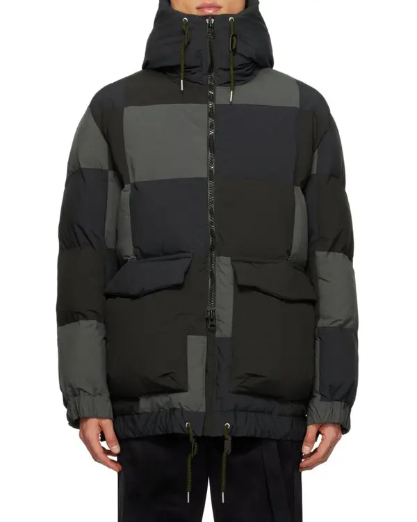 Sacai Checkerboard-print Padded Jacket