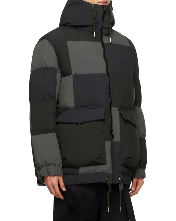 Sacai Checkerboard-print Padded Jacket
