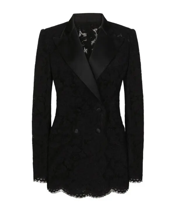 Dolce & Gabbana Double-breasted Lace Jacket - Black