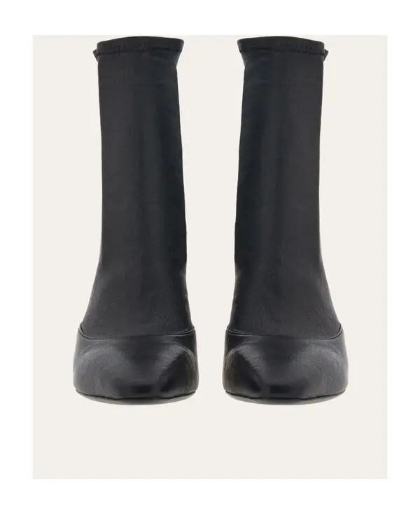 FERRAGAMO Pointed Toe Ankle Boots With Sculptural Heel