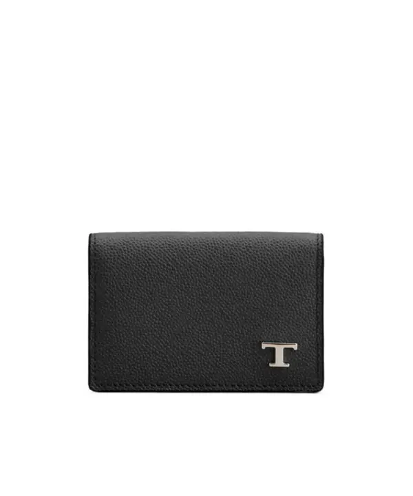 TOD'S Foldover Top Cardholder - Black