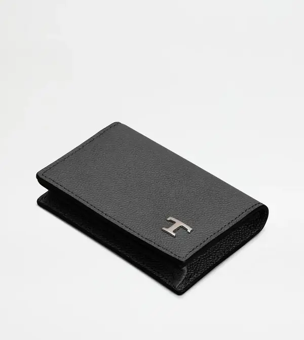 TOD'S Foldover Top Cardholder - Black