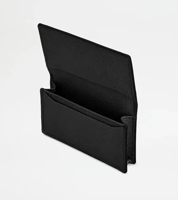 TOD'S Foldover Top Cardholder - Black