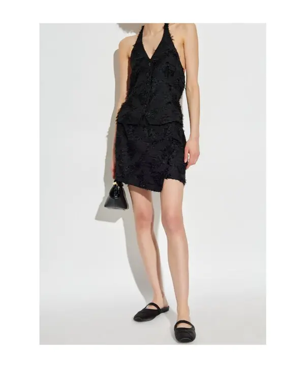 SAMSOE SAMSOE High-waist Textured Fringe Skirt