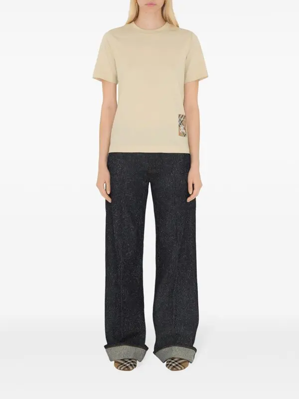 Burberry Vintage Check Patch Crewneck T-shirt - Nutmeg