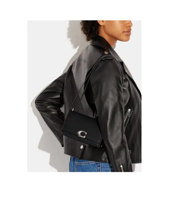 COACH Bandit Logo Plaque Crossbody Bag - Black