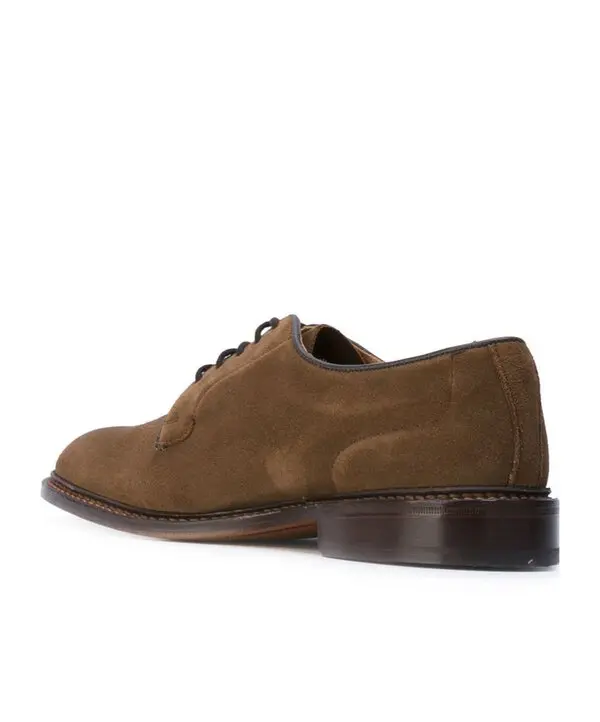 TRICKER'S Round Toe Lace-up Suede Derby Shoes