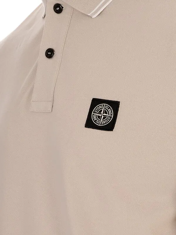 Stone Island Logo Patch Short-sleeved Polo Shirt - No