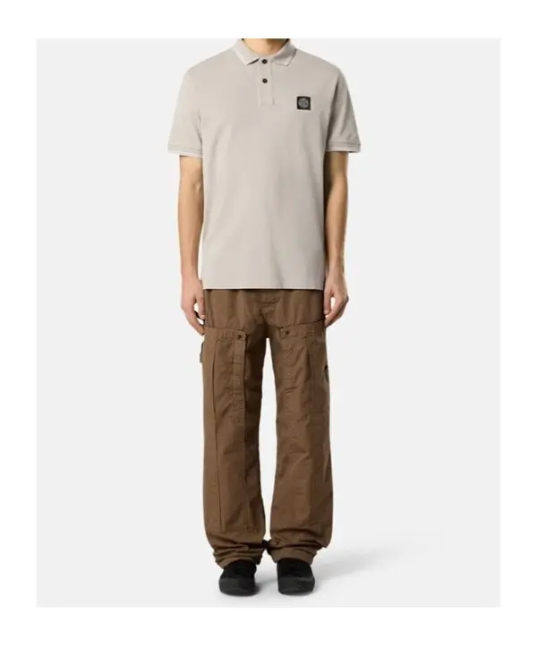 Stone Island Logo Patch Short-sleeved Polo Shirt - No