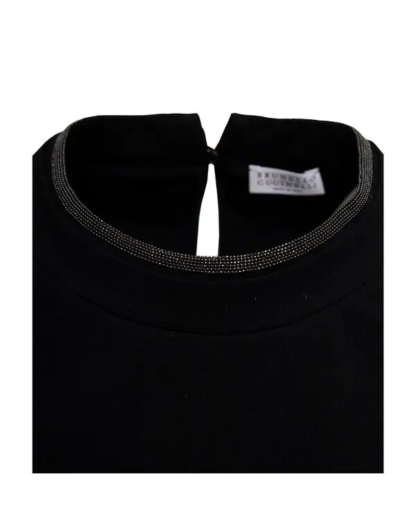 Brunello Cucinelli Chain-trim Crewneck T-shirt - Black