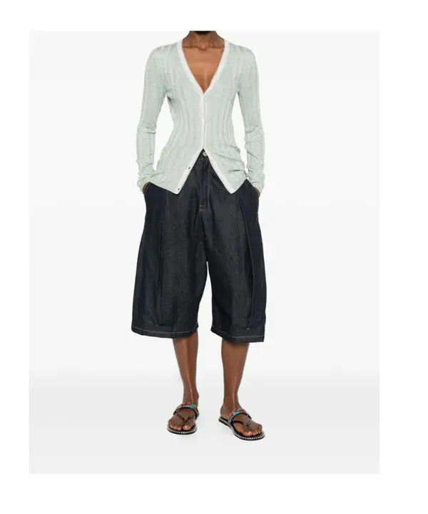 Prada Ribbed V-neck Cardigan