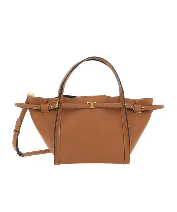 TOD'S T-plaque Top Handle Bag - Brown