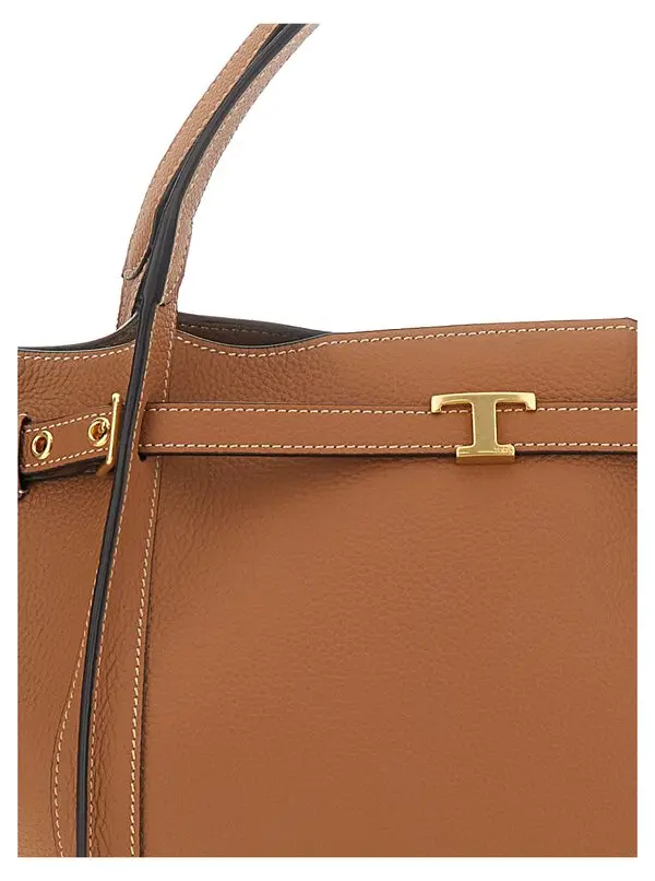 TOD'S T-plaque Top Handle Bag - Brown