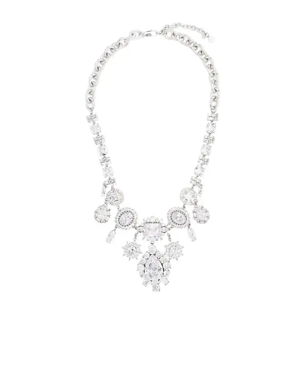 Rabanne Crystal-embellished Necklace - Sliver