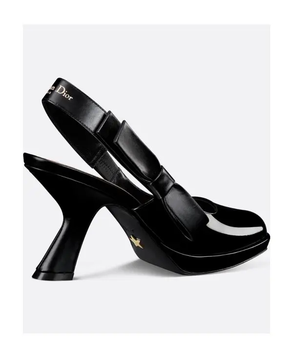 Dior Slingback Pumps With Gold Signature And Star Detail