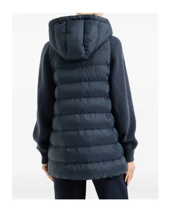 Brunello Cucinelli Hooded Knit-sleeve Jacket