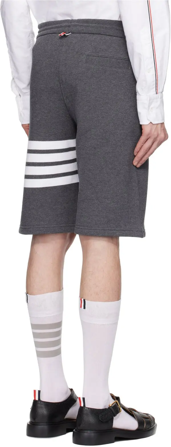 Thom Browne 4-bar Drawstring Shorts - Dark Gray