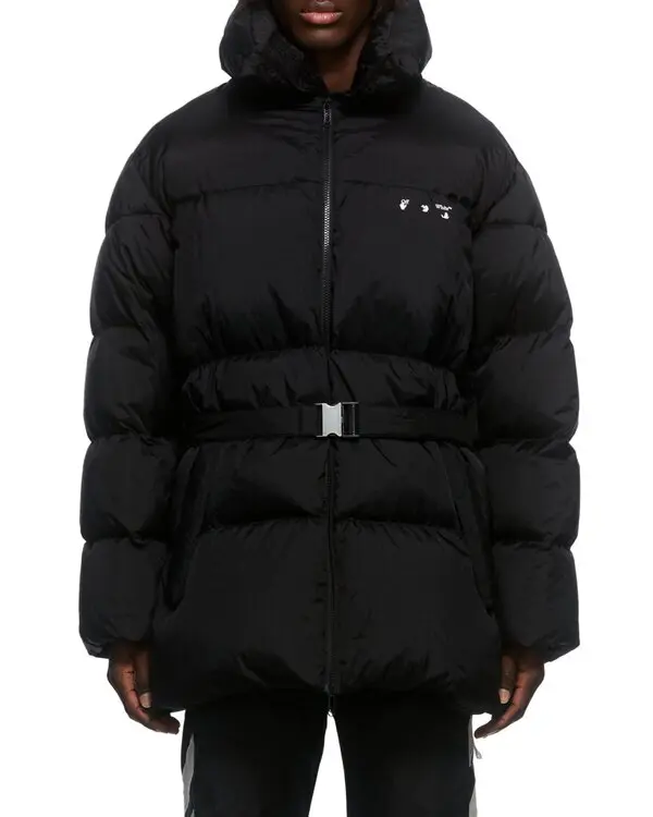 Off-White Logo Belted Puffer Jacket