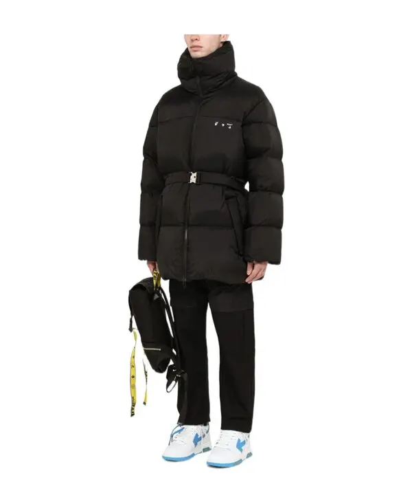 Off-White Logo Belted Puffer Jacket
