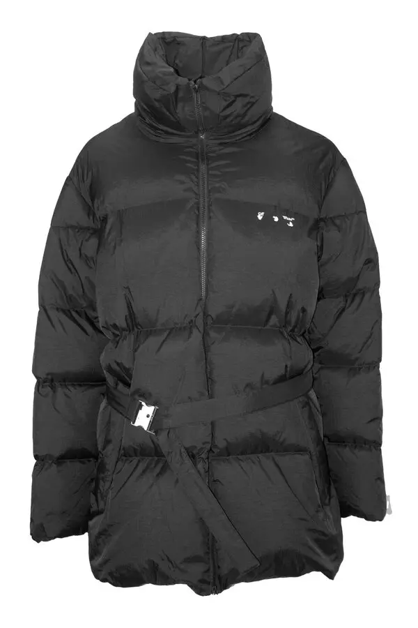 Off-White Logo Belted Puffer Jacket