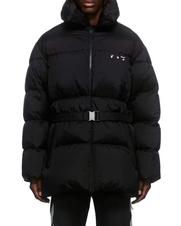 Off-White Logo Belted Puffer Jacket