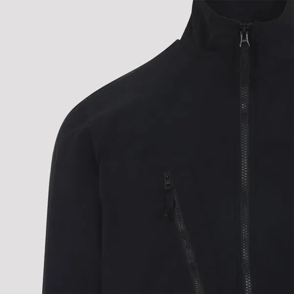 Stone Island Logo Patch Zip-up Jacket - Black