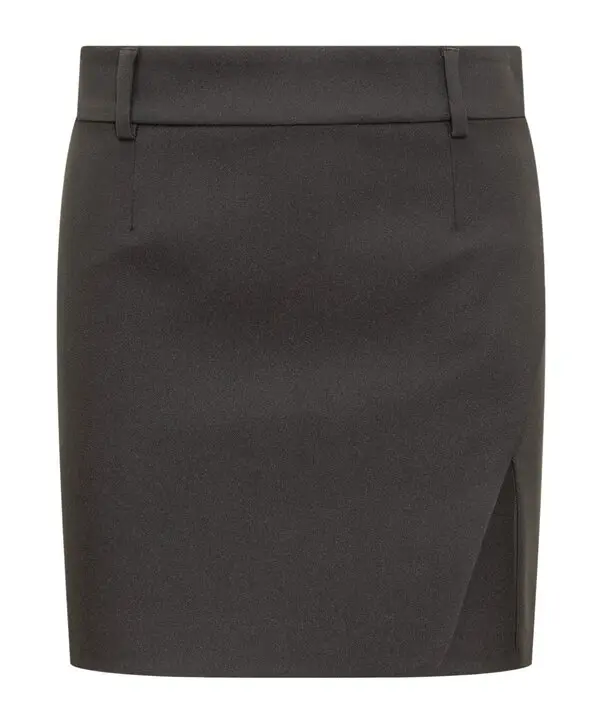 Off-White High Waist Mini Skirt With Side Slit