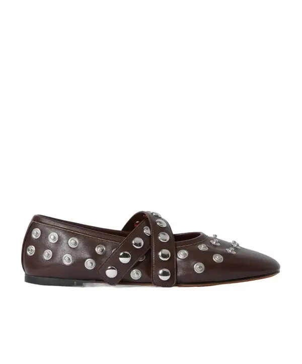 Stella McCartney Ryder Popper-studded Ballerina Flats - Mocha