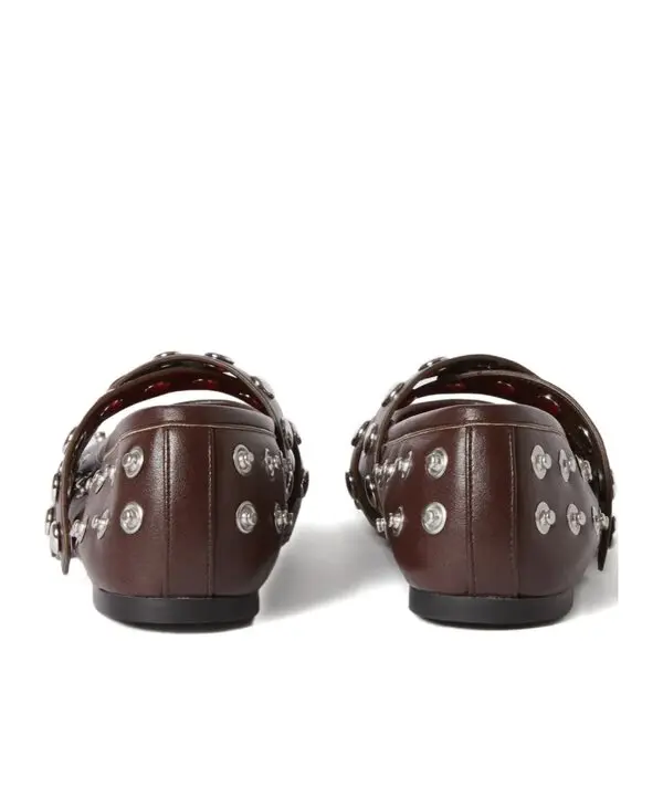 Stella McCartney Ryder Popper-studded Ballerina Flats - Mocha