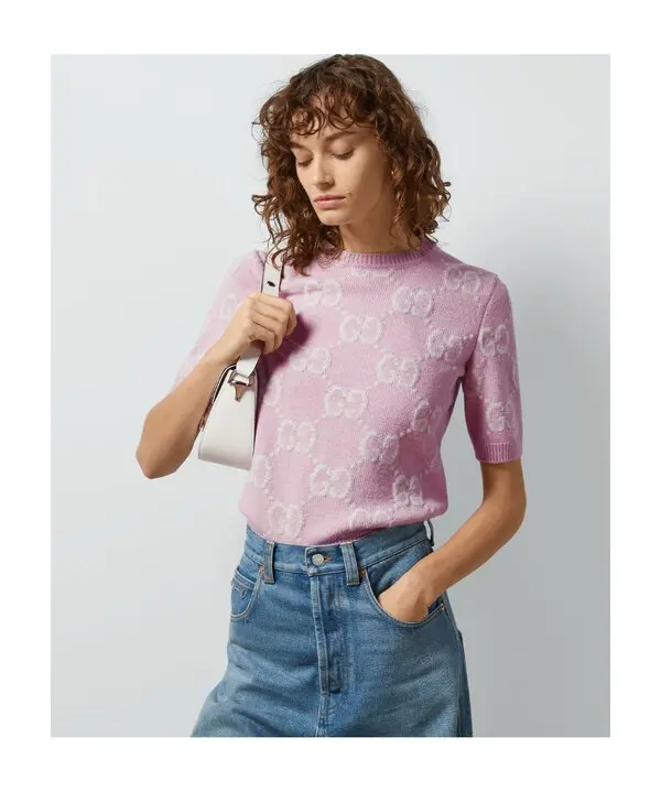 Gucci Gg Intarsia Wool Knit Top