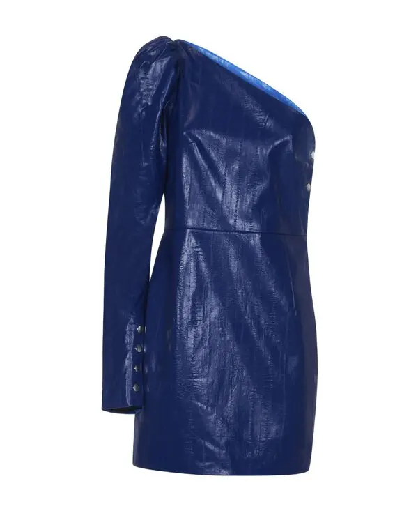ROTATE BY BIRGER CHRISTENSEN One-shoulder Dress With Metal Buttons